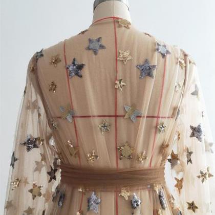 Tan Xing Shining Maternity Dress Long Sleeve Tulle Dress Photo Shoot ...