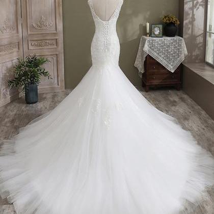 Simple And Thin Trailing Small Wedding Dress on Luulla