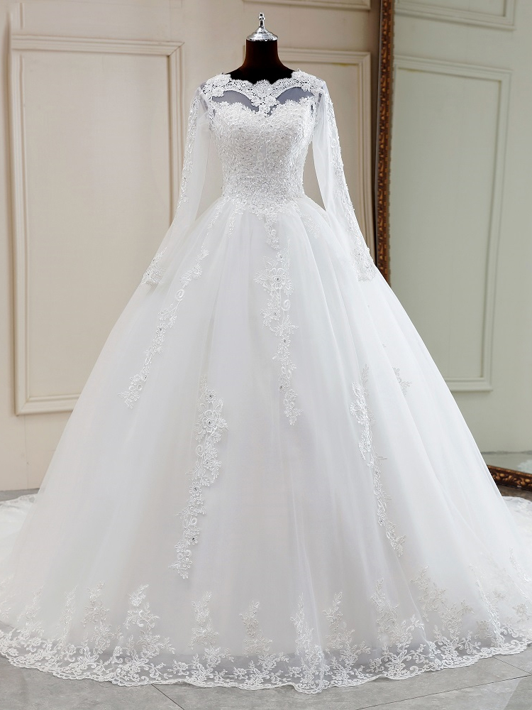 Elegant Long Sleeves Wedding Dress Boho Marriage Dress Robe De Mariee ...