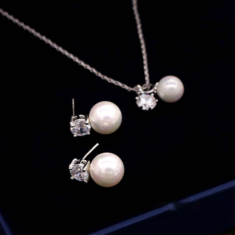 Diamond Pearl Bridal Accessories Necklace Dress Wedding Accessories Set ...